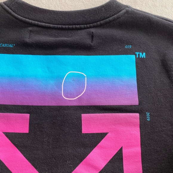 Off-White | Sweaters | Offwhite Black Multicolor Diag Gradient Crew Xs ...
